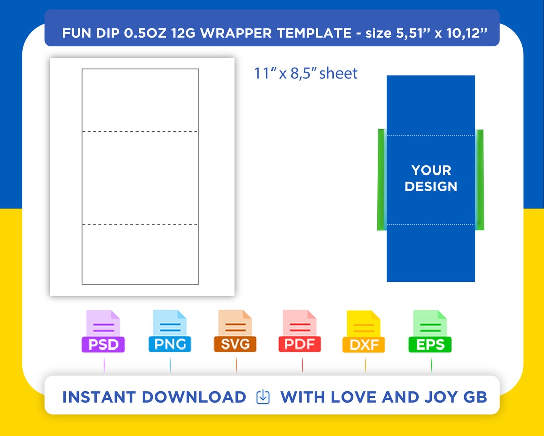 Fun Dip Sticker Template Svg Png Dxf Eps Canva Label - Etsy