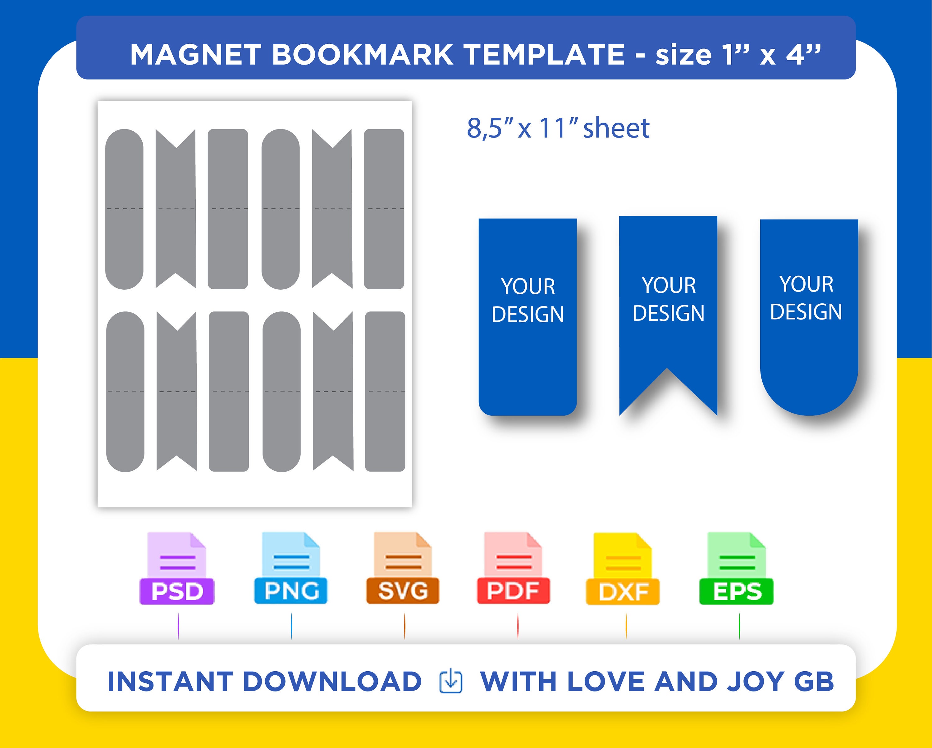 Bundle Magnetic Bookmark Template Png Svg Dxf Eps Label - Etsy UK