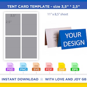 Tent Card Template, Svg, Png, Dxf, Eps, Canva, Label, Wrapper, Cut File ...