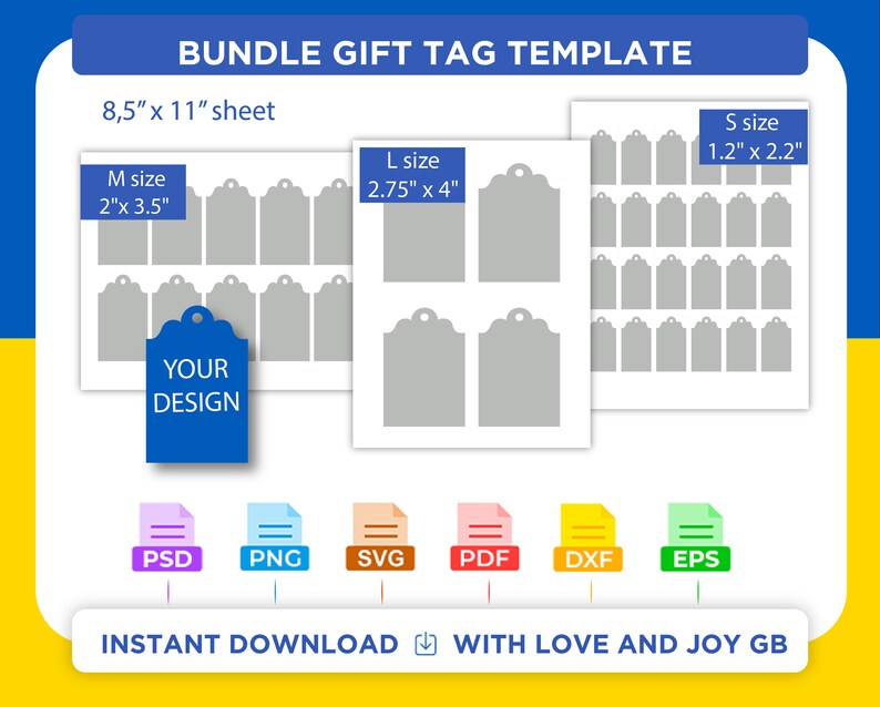 Bundle Gift Tag Template Svg Png Dxf Eps Label Wrap - Etsy