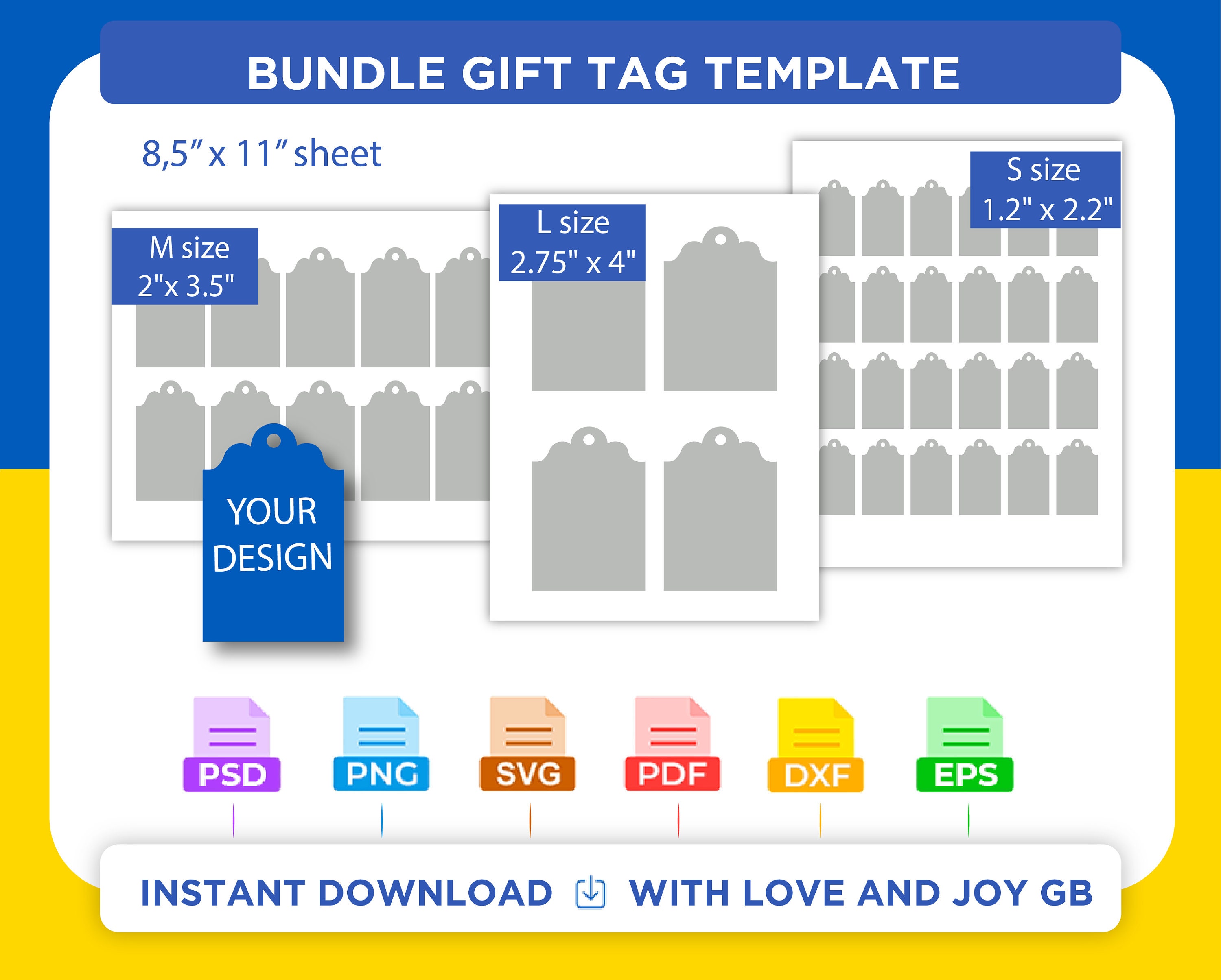 Bundle Gift Tag Template Svg Png Dxf Eps Label Wrap - Etsy UK