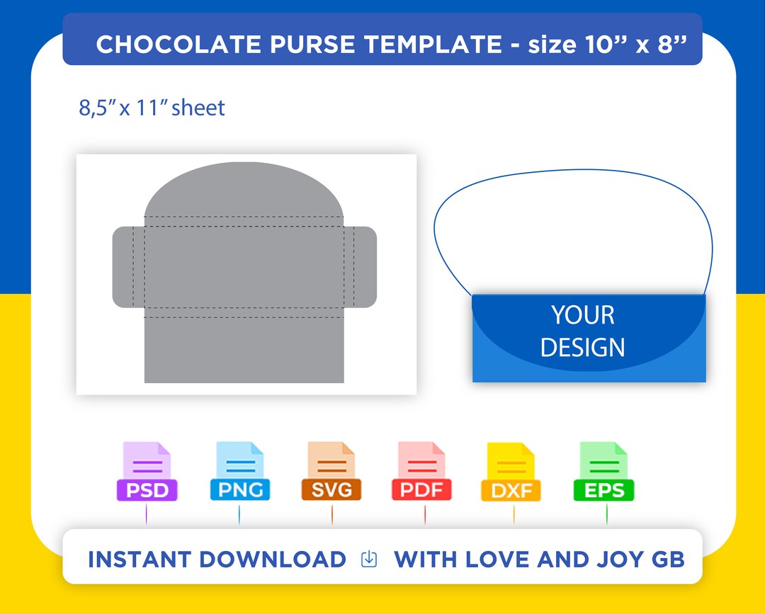 Chocolate Bar Purse Bag Template Png Svg Dxf Eps Label - Etsy