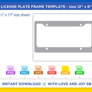 Car Drive License Plate Frame Templat Png Dxf Eps Pdf - Etsy