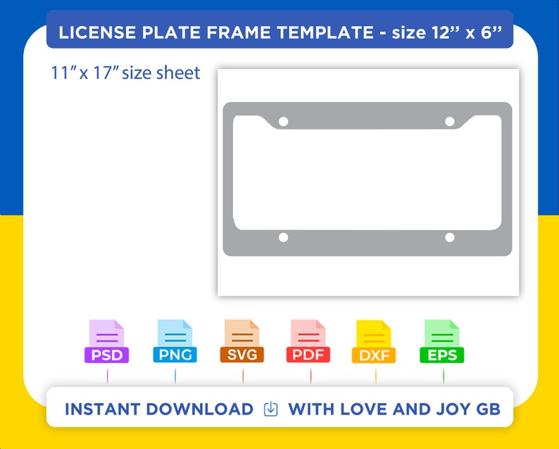 Car Drive License Plate Frame Templat Png Dxf Eps Pdf - Etsy