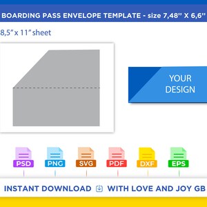 Boarding Pass Envelope Template, Png, Svg, Dxf, Eps, Canva, Label ...