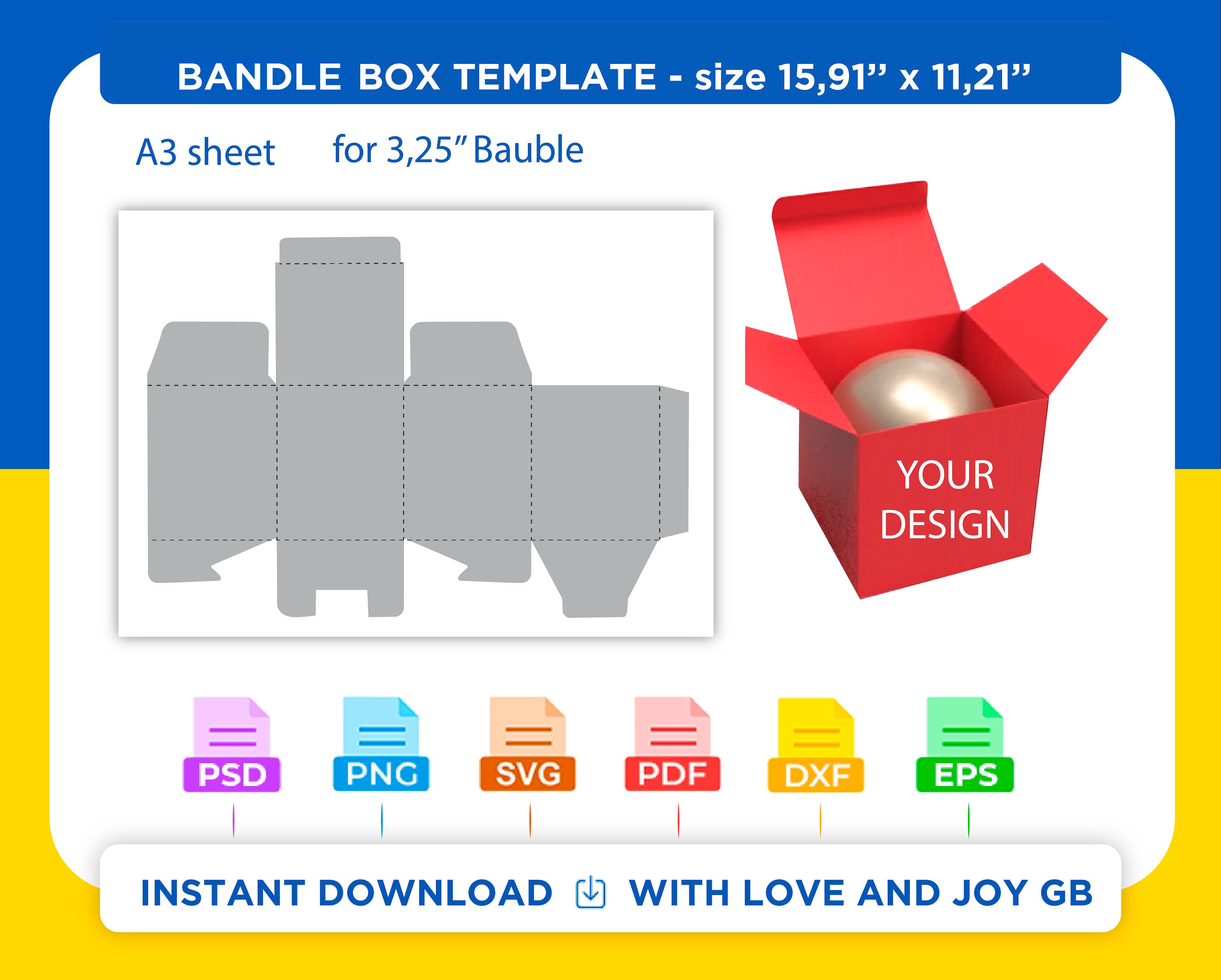 Plantilla de caja cuadrada svg png dxf eps etiqueta - Etsy México