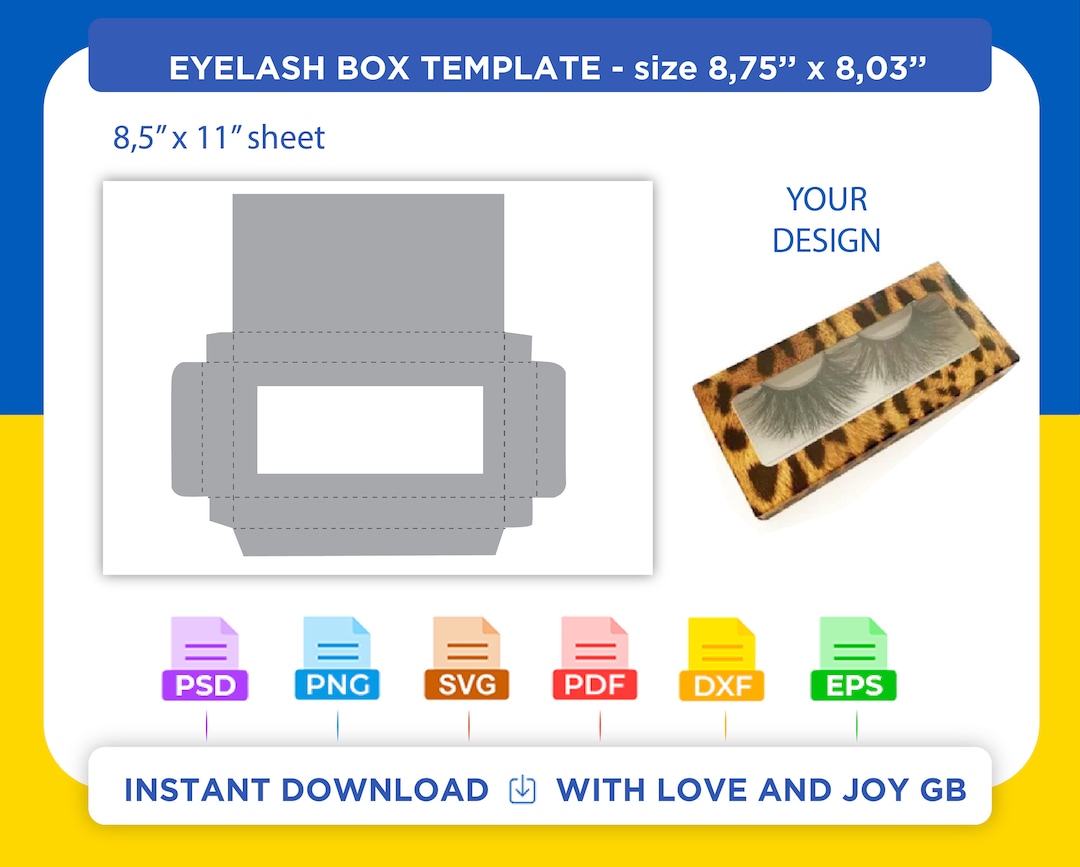 Girl Eyelash Makeup Box Template, Svg, Png, Dxf, Eps, Label, Wrapper ...