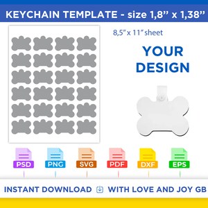 Bone Keychain Tag Template Png Svg Dxf Eps Pdf Label - Etsy