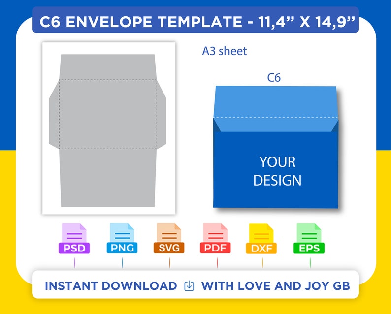 C6 Envelope Template Png Svg Dxf Eps Canva Label - Etsy