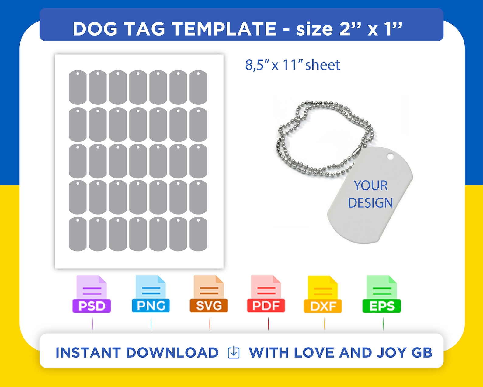 Dog Tag Template Svg Png Dxf Eps Label Wrapper Canva - Etsy