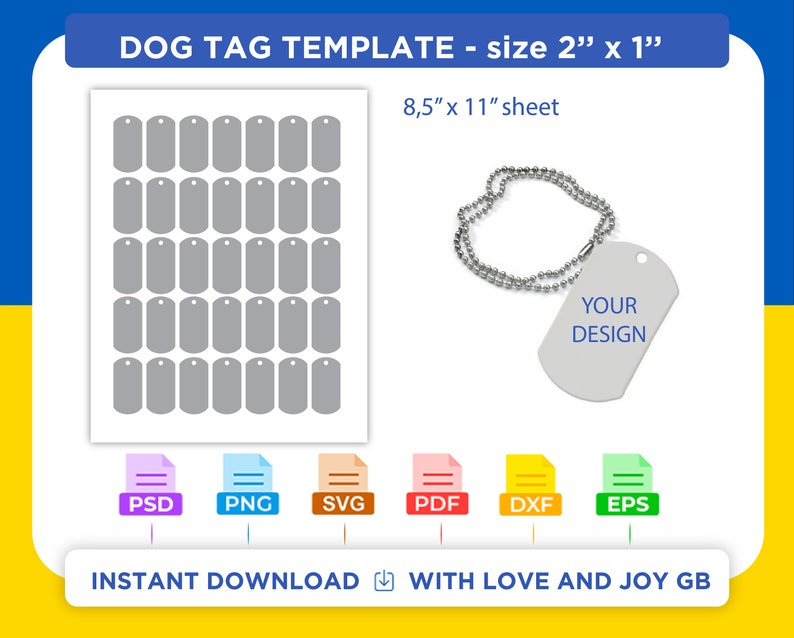 Dog Tag Template Svg Png Dxf Eps Label Wrapper Canva - Etsy