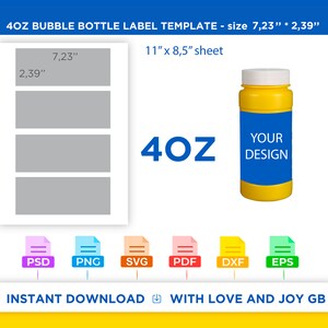Bubble Bottle Template, Png, Svg, Dxf, Eps, Label, Wrapper, Canva ...