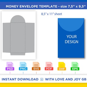 Money Envelope Template, Png, Svg, Dxf, Eps, Canva, Label, Wrapper, Cut ...