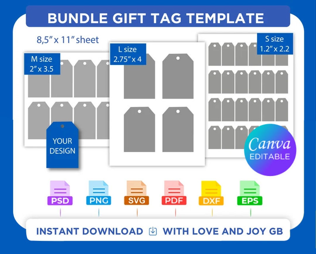 Bundle Tag Template, Svg, Png, Dxf, Eps, Label, Wrapper, Canva ...