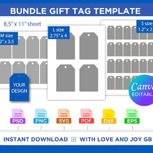 Bundle Tag Template, Svg, Png, Dxf, Eps, Label, Wrapper, Canva ...