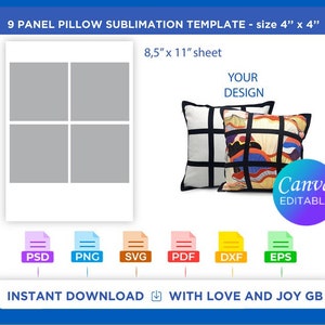 Pillow Template, Png, Svg, Pdf, Psd, Dxf, Eps, Diy, Gift, Label ...