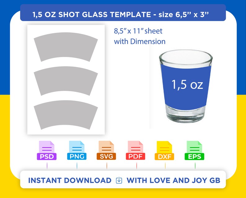 Shot Glass Template Png Svg Pdf Dxf Eps Diy Gift - Etsy