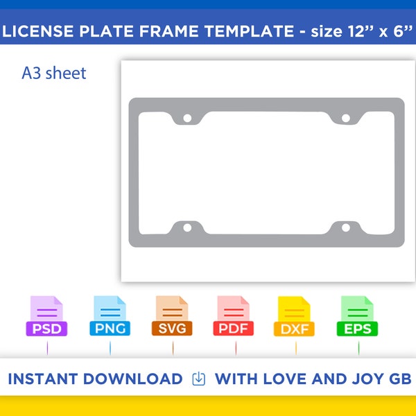 Canva License Plate Template - Etsy