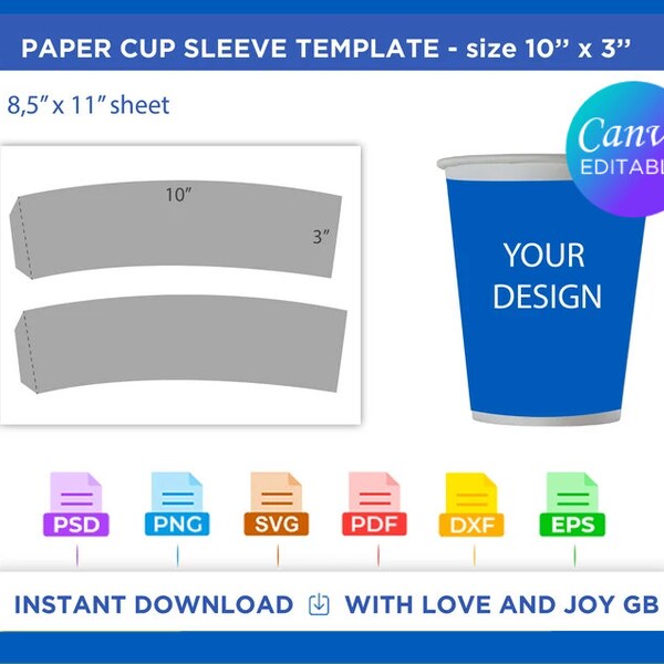 Cup Sleeve Template - Etsy