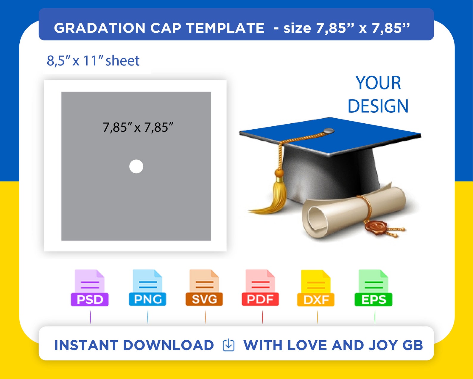 Graduation Cap Template Svg Png Dxf Eps Label Wrapper - Etsy