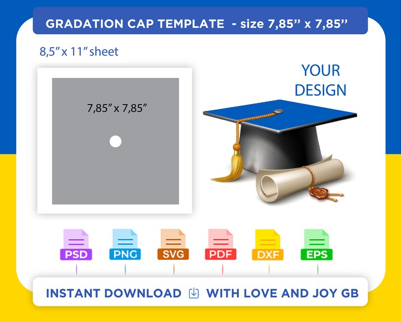 Graduation Cap Template Svg Png Dxf Eps Label Wrapper - Etsy