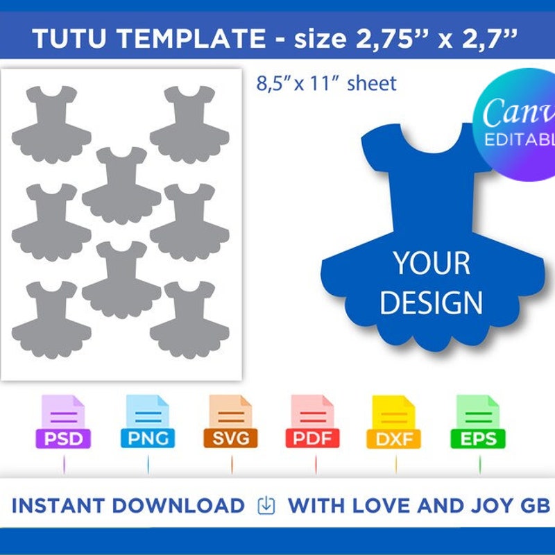 Tutu Template - Etsy