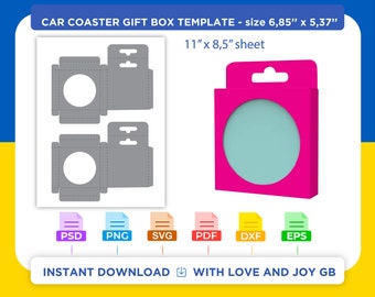 Cold Cup Box Template, Svg, Png, Dxf, Eps, Label, Wrapper, Canva ...