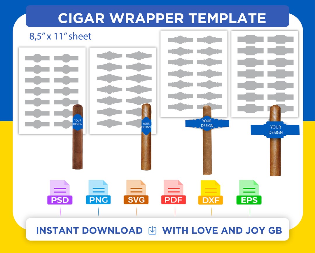 Bundle Cigar Label Template Png Svg Psd Pdf Dxf Eps - Etsy