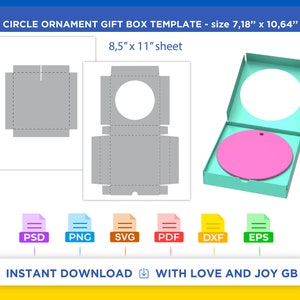 Circle Ornament Box Template Png Svg Psd Pdf Dxf Eps - Etsy