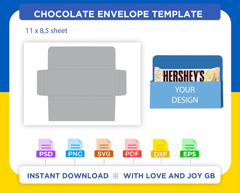 Chocolate Envelope Template Png Svg Dxf Eps Canva Label - Etsy