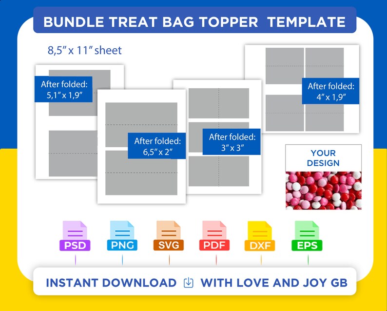 Bundle Treat Bag Topper Template Png Svg Dxf Eps Label - Etsy
