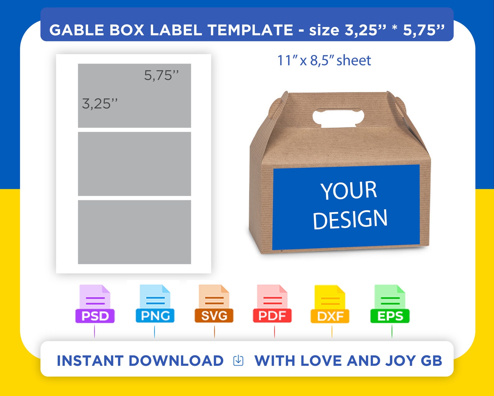 Gable Box Template Png Svg Dxf Eps Label Wrapper Canva - Etsy UK