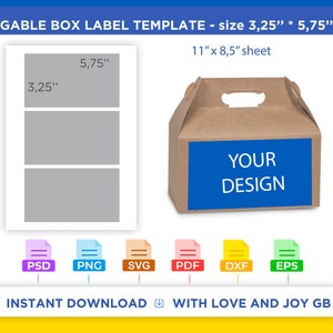 Gable Box Template Png Svg Dxf Eps Label Wrapper Canva - Etsy