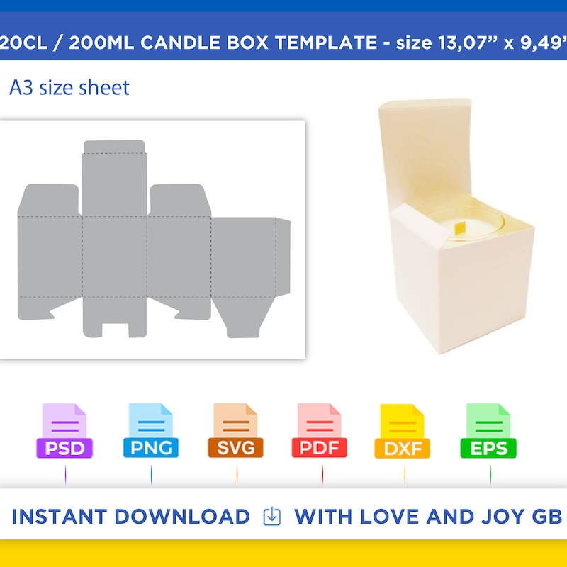 Candle Box Template - Etsy