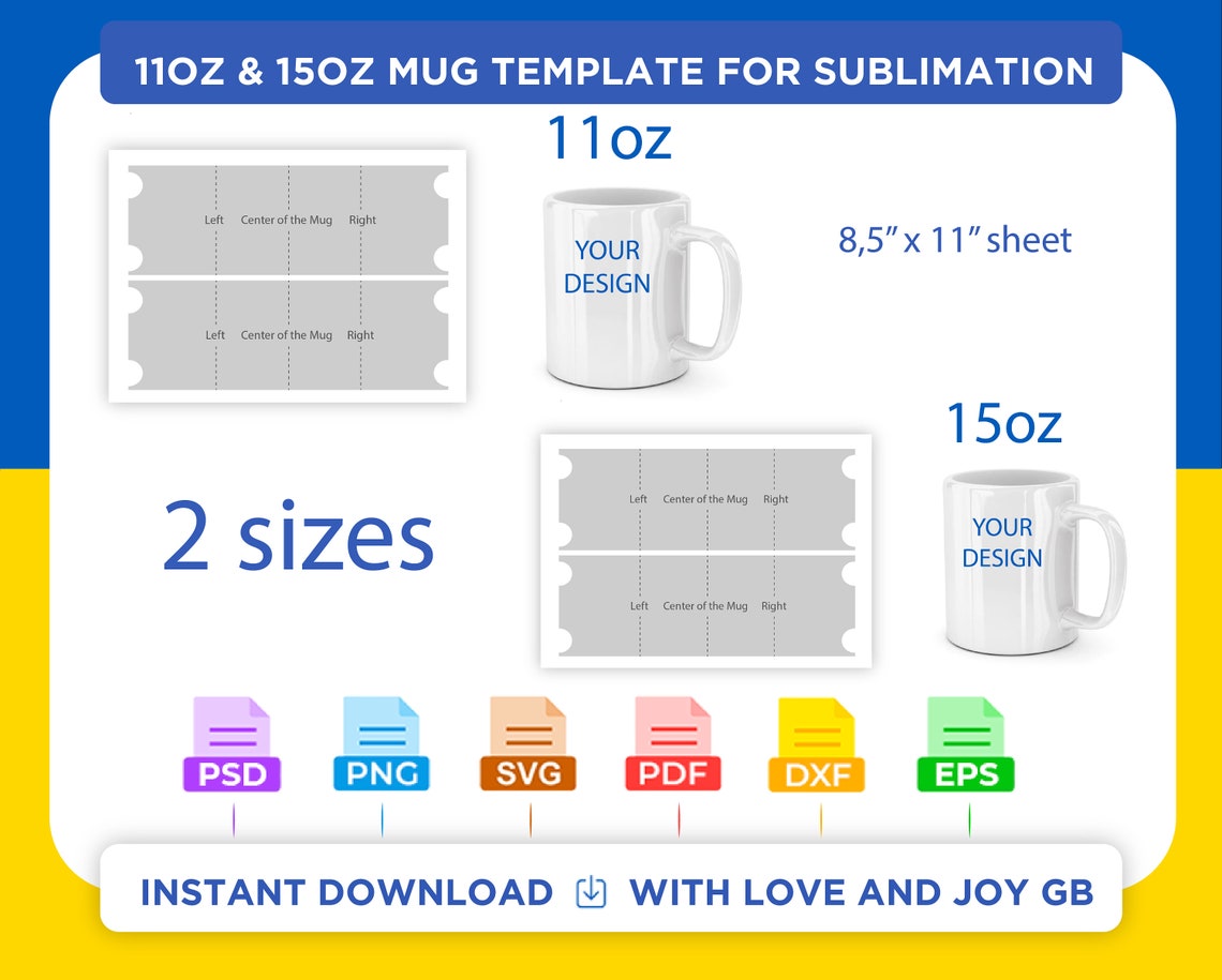 Full Wrap Mug Template Svg Png Dxf Eps Label Wrapper - Etsy