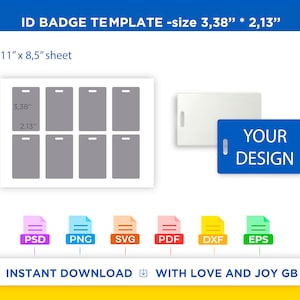 ID Badge Template, Svg, Png, Dxf, Eps, Label, Wrapper, Canva ...