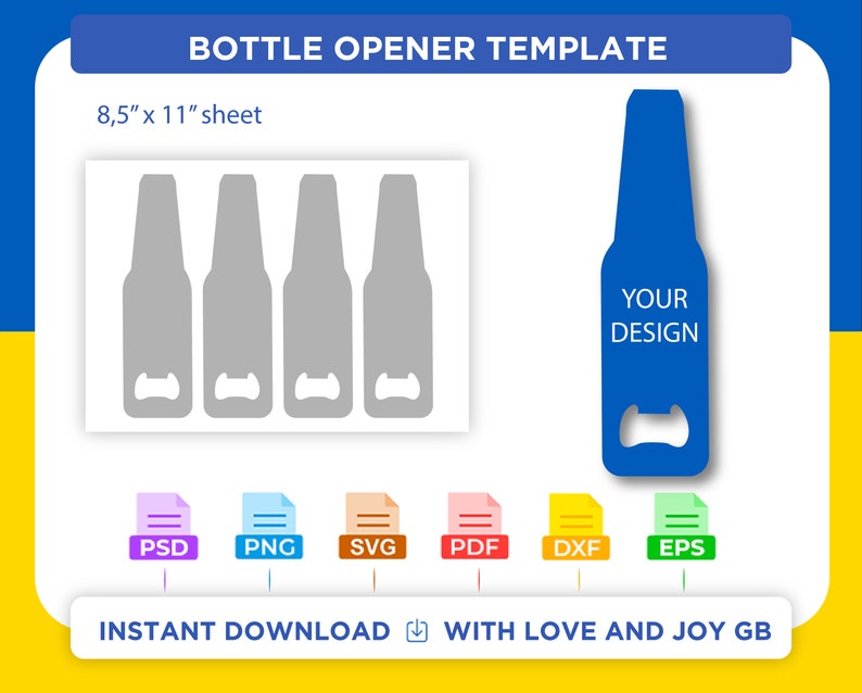 Shape Bottle Opener Template Png Svg Dxf Eps Label - Etsy