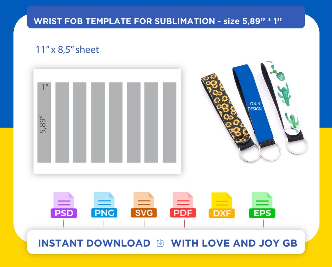 Wrist Fob Template Keychain Wristlet Template Png Svg Dxf - Etsy