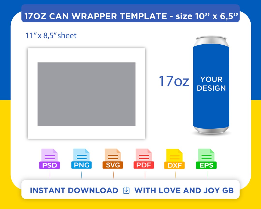 Soda Beer Can Template Svg Png Dxf Eps Label Wrapper - Etsy