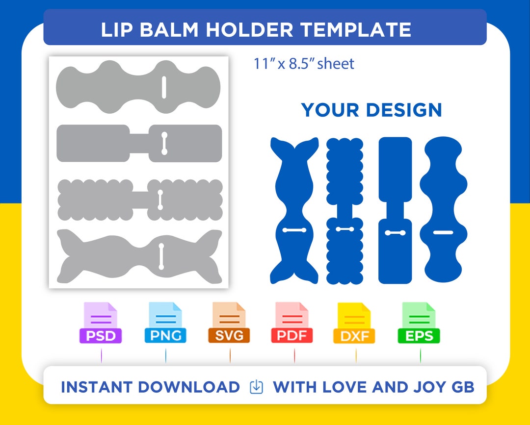 Bundle Lip Balm Chapstick Template, Png, Svg, Dxf, Eps, Label, Wrap ...