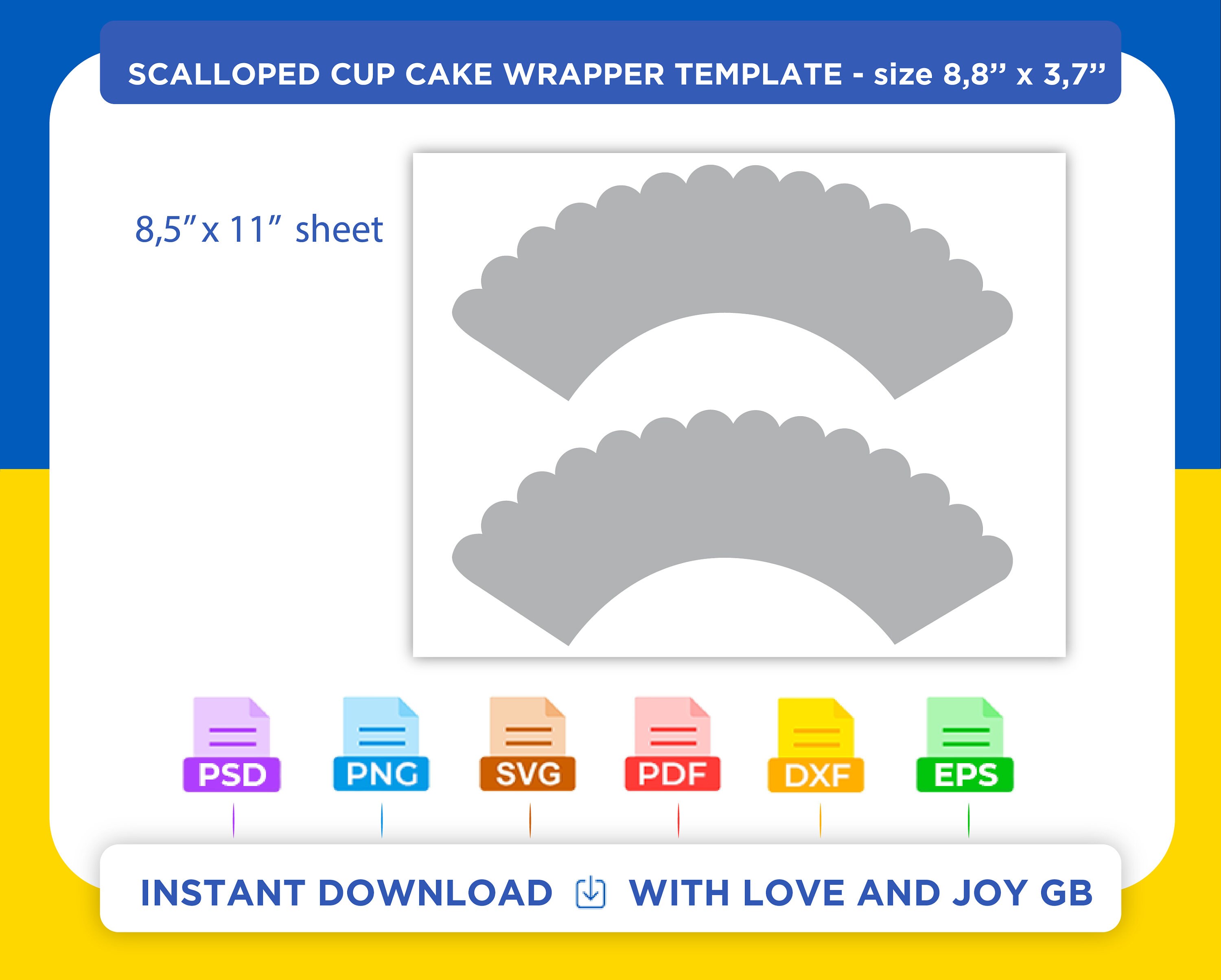 Cupcake Wrapper Template Dimensions
