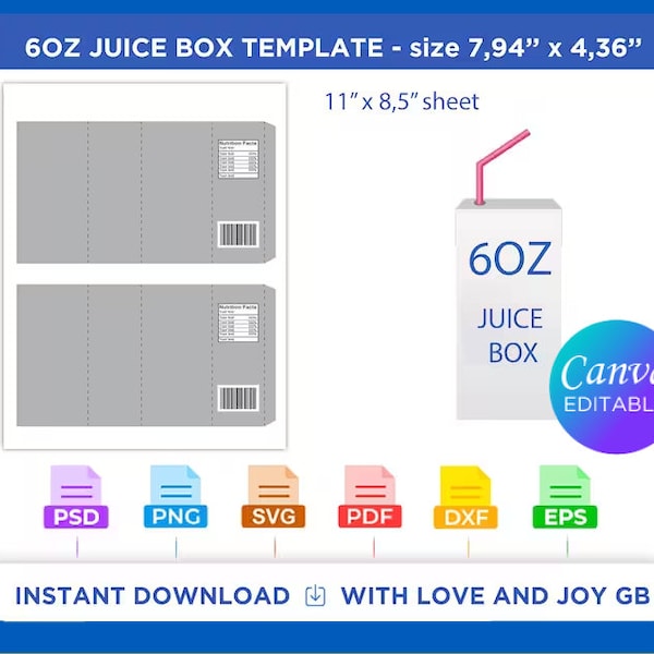 Juice Box Wrapper - Etsy