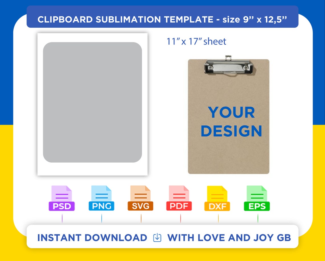 Clip Board Template, Svg, Png, Dxf, Eps, Label, Wrapper, Canva, Cricut ...