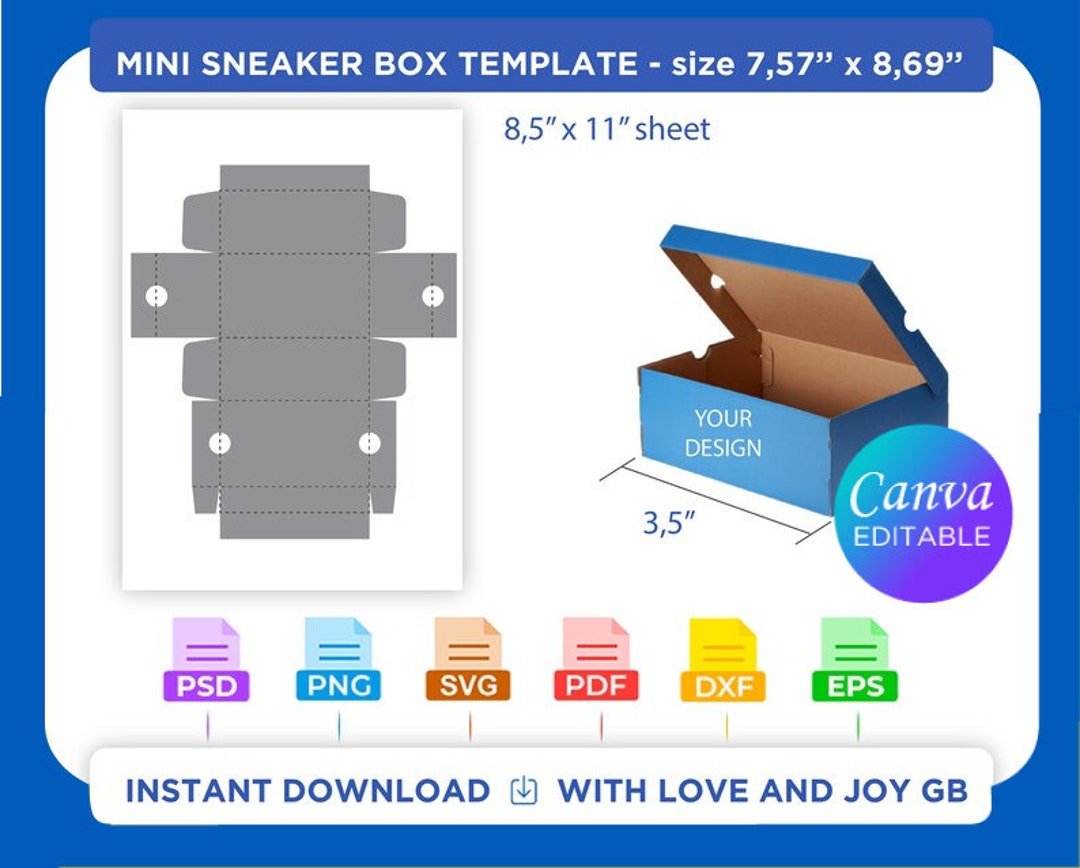 Shoes Sneakers Box Template Svg Png Dxf Eps Pdf Psd Ai - Etsy UK