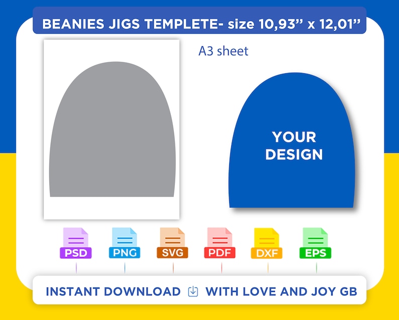 Beanies Jig Template, Png, Svg, Psd, Pdf, Dxf, Eps, Ai, Diy, Gift, Cut ...