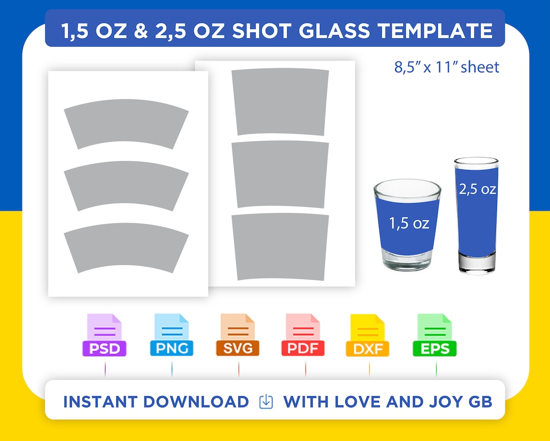 Shot Glass Template Png Svg Psd Pdf Dxf Eps Ai Label - Etsy