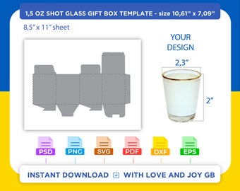 1.2 OZ Shot Glass Box Template SVG Shot Glasses Box Svg Box - Etsy