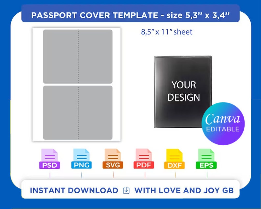 Passport Cover Template, Png, Svg, Psd, Pdf, Dxf, Eps, Diy, Gift, Label ...