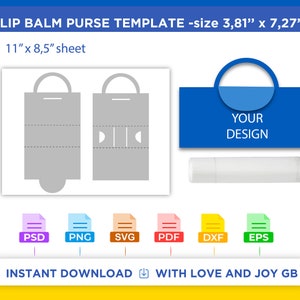 Lip Balm Purse Box Template Png Svg Dxf Eps Label - Etsy
