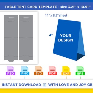 Table Tent Card Template Png Svg Dxf Eps Label Wrapper - Etsy